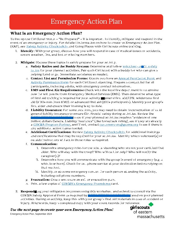 Forms and Documents | Girl Scouts of Eastern Massachusetts (GSEMA)