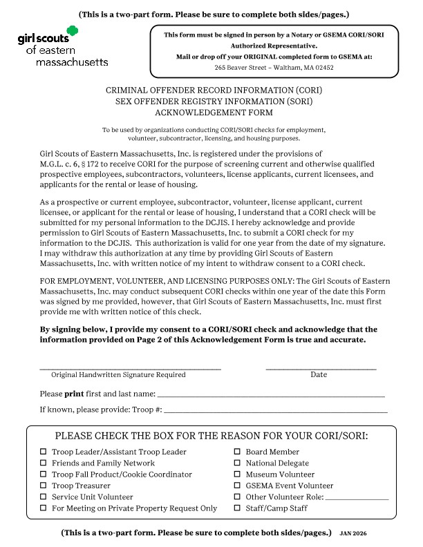 Forms and Documents | Girl Scouts of Eastern Massachusetts (GSEMA)